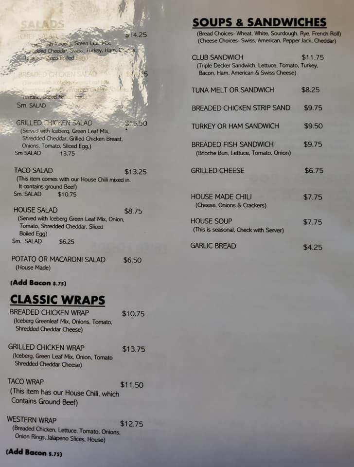Menu at Last Stand pub & bar, Willows