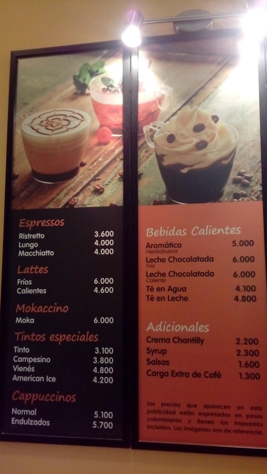 Menu at Solo Café, Pereira