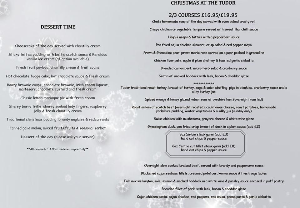 Menu at Tudor pub & bar, Ayr