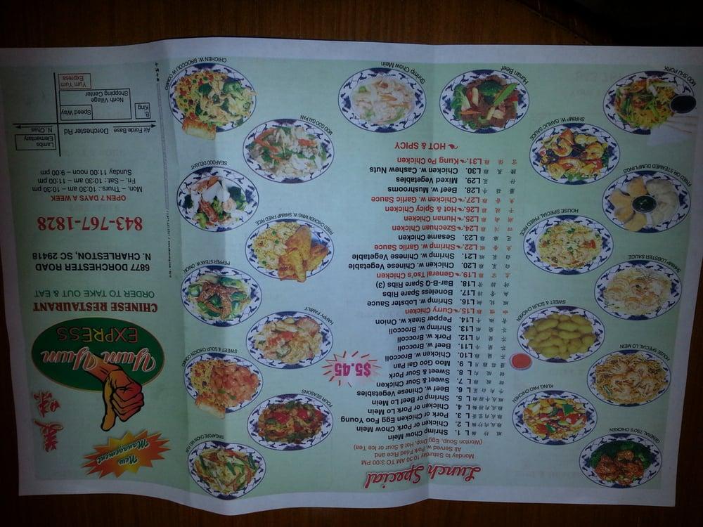 Menu at Yum Yum Express Chinese Restaurant, North Charleston