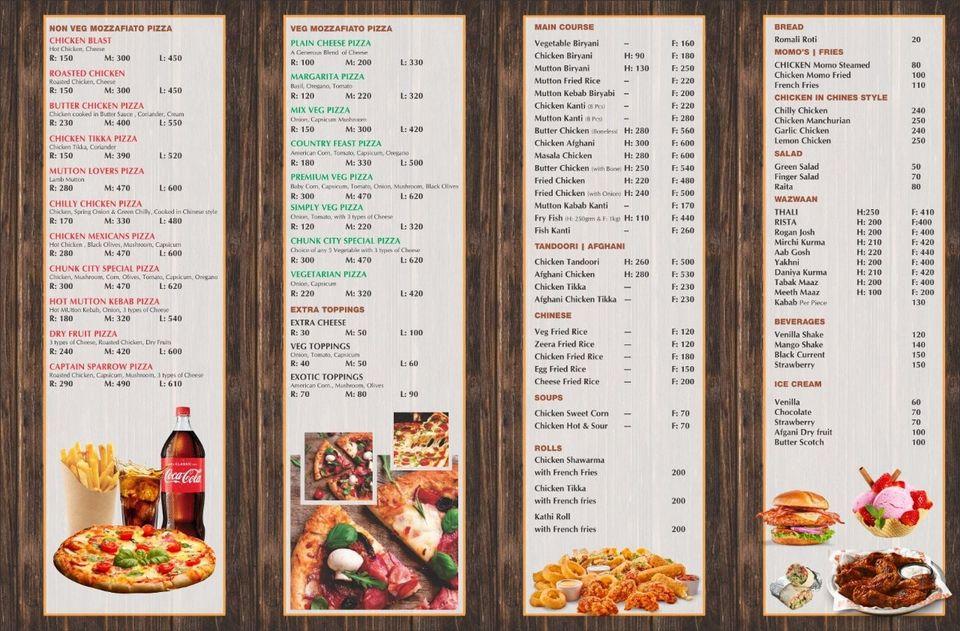 Menu at Chunk City The Restaurant, Handwara