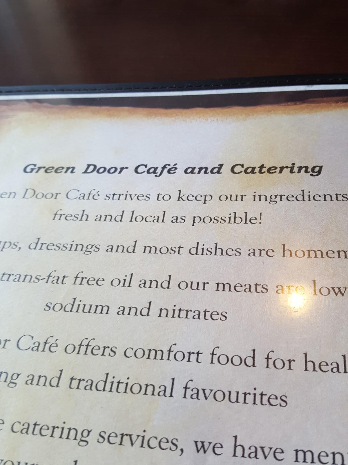 Menu at The Green Door Cafe, Wiarton
