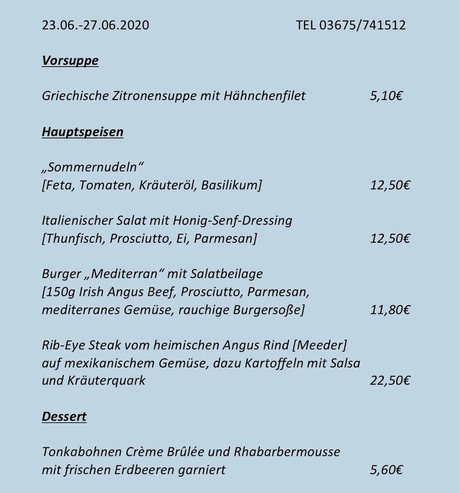 Speisekarte von Cafe Metropol, Sonneberg