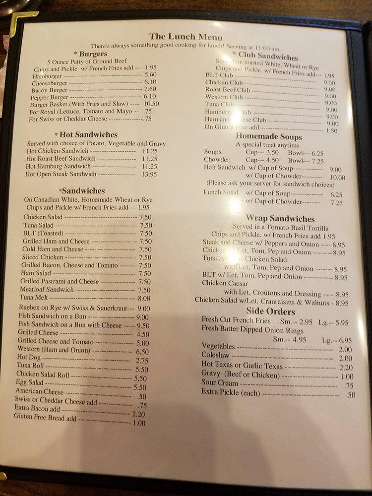 Menu at Downtown Diner restaurant, Augusta