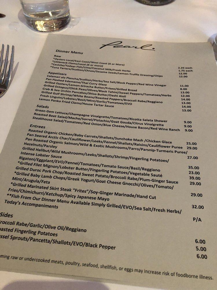 Menu at Pearl pub & bar, Island Park