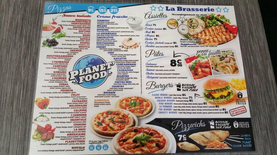 Menu at Planet Food restaurant, Soissons