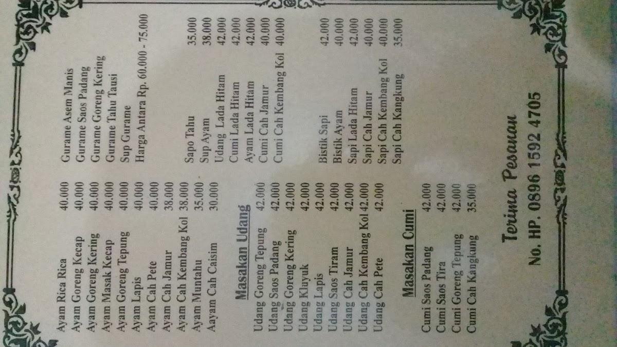 Menu at Bakmie Goreng 99 ANEKA RASA restaurant, Central Jakarta