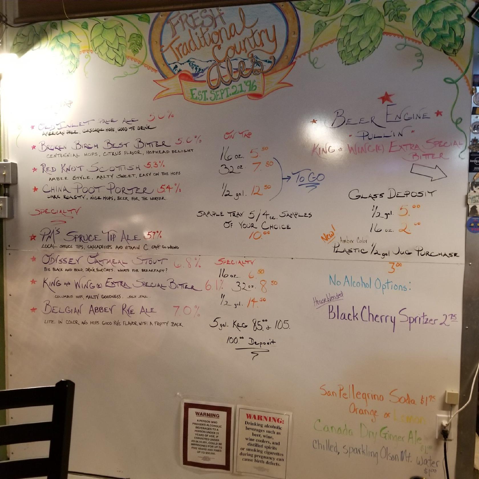 Menu at Homer Brewing, Homer