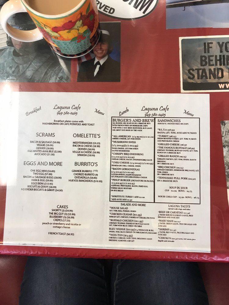 Menu at Laguna Cafe, Laguna Woods, Moulton Pkwy
