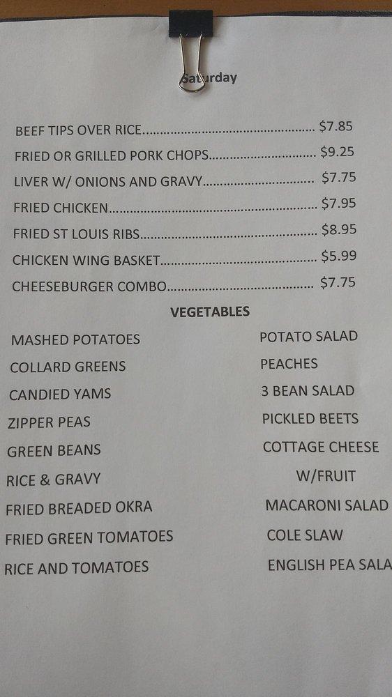 Menu at Shirley's Restaurant, Lake City, 746 E Duval St