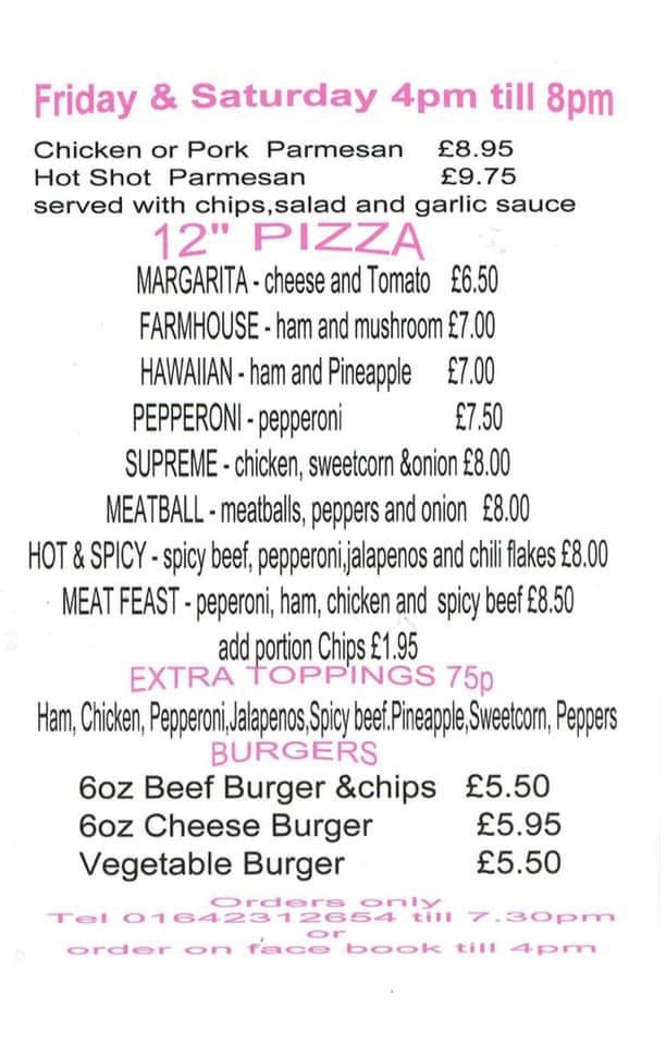 Menu at The Apple Tree pub & bar, Middlesbrough
