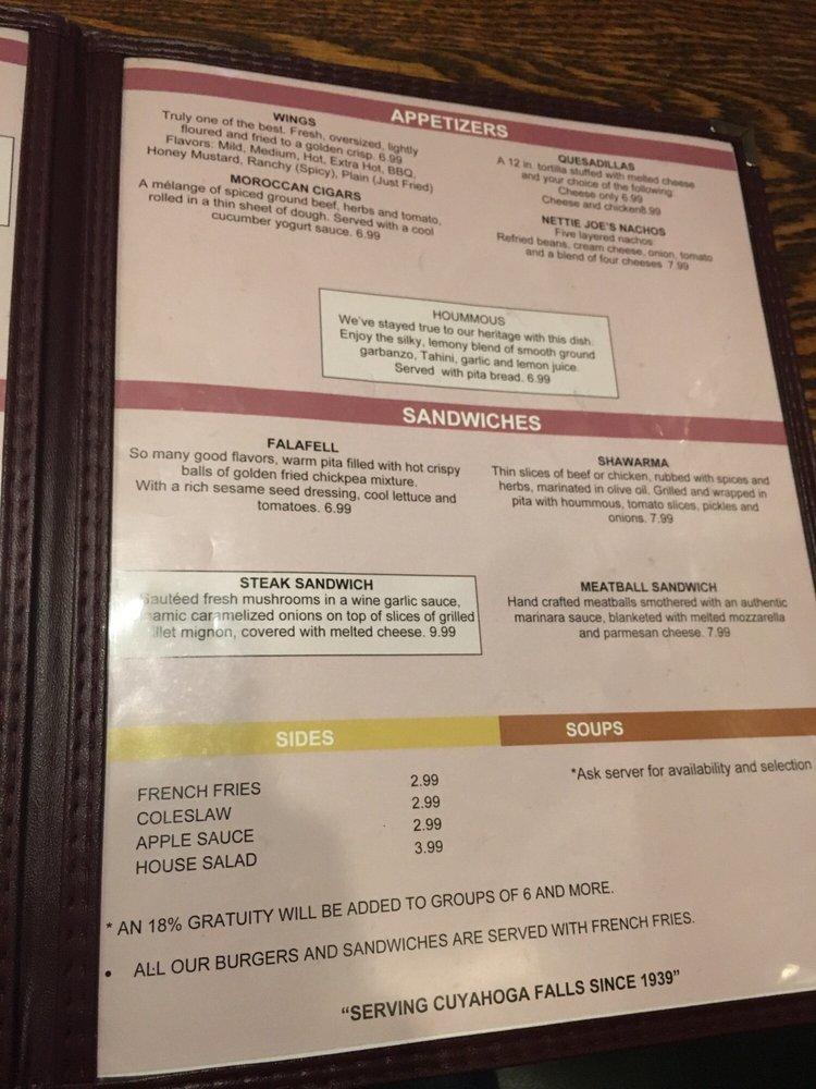 Menu at The Boulevard Tavern pub & bar, Cuyahoga Falls