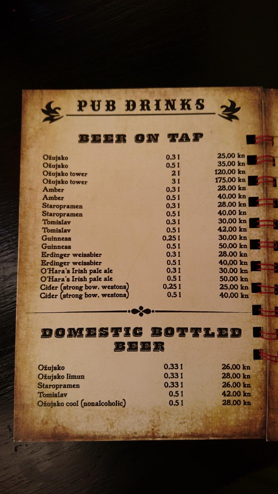 Menu da Cafe Bar Fontana, Ragusa