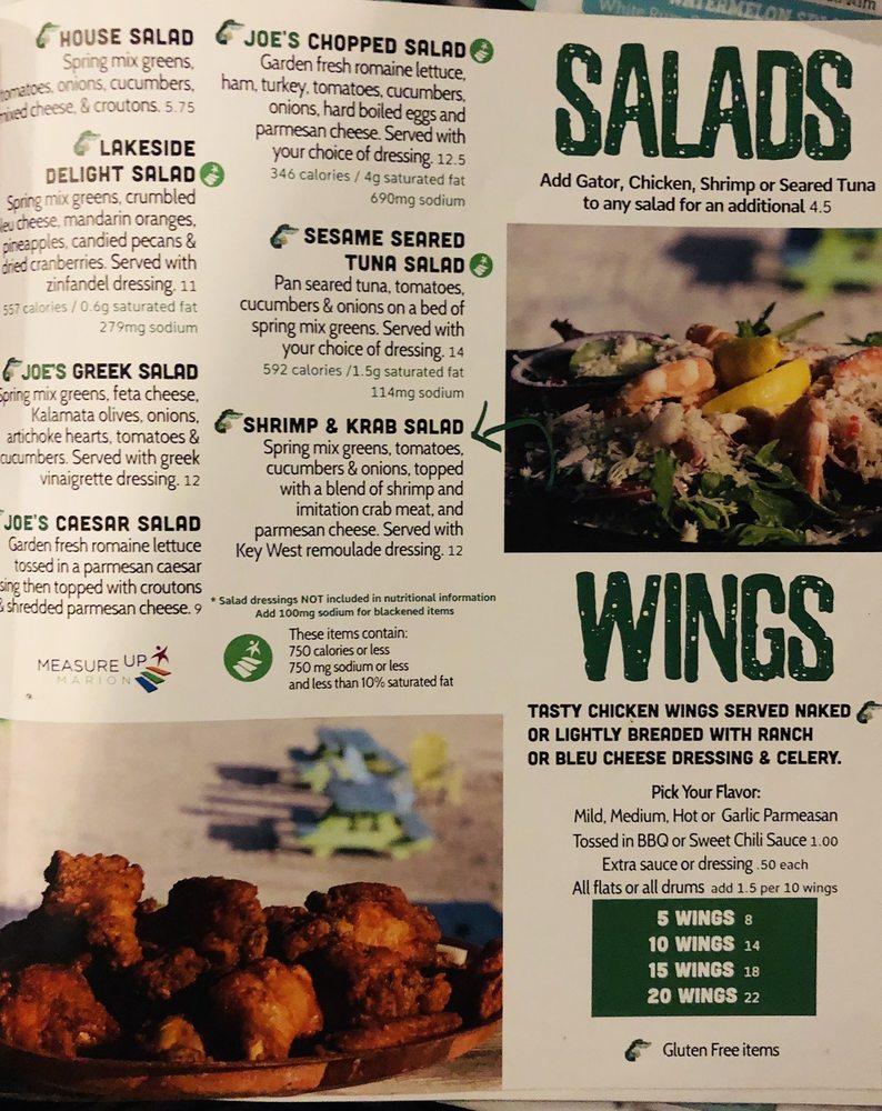 Menu at Gator Joe's Beach Bar & Grill, Ocklawaha