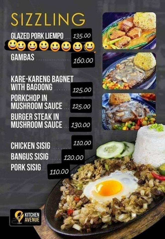 Menu at Kitchen Avenue - Pasabuy - Santa Maria. restaurant, Guiguinto