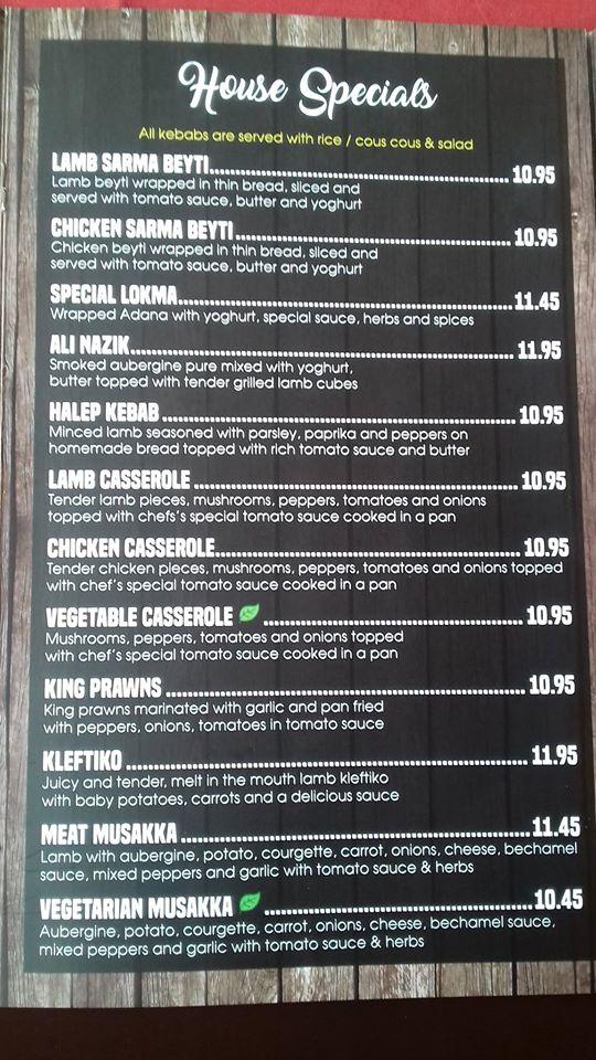 Menu at Ada Brasserie restaurant, Southend-on-Sea