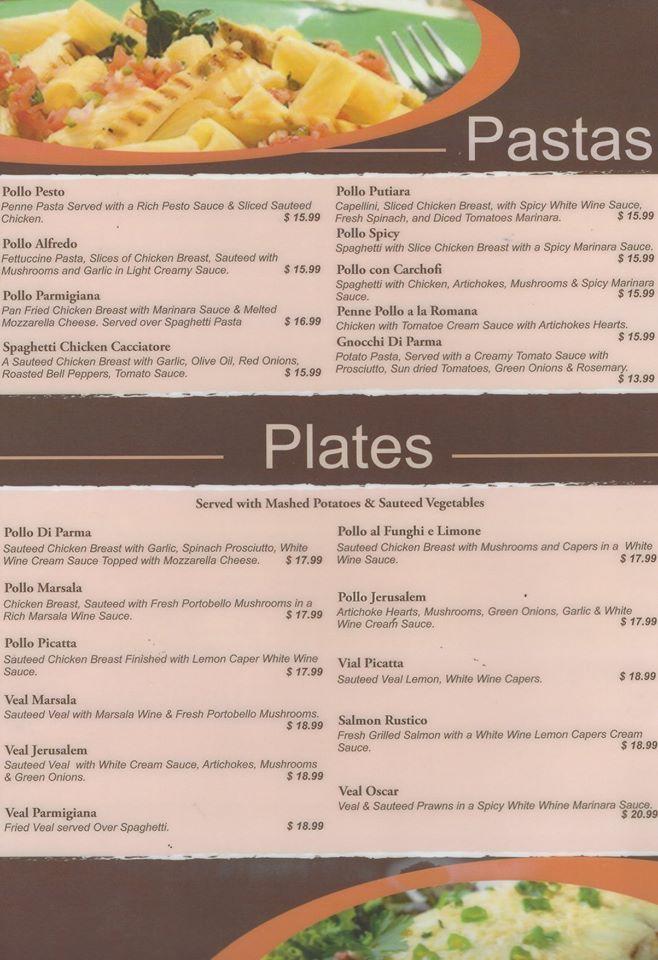 Menu at Palermo Restaurant Italian Cucina, Modesto, 310 H St