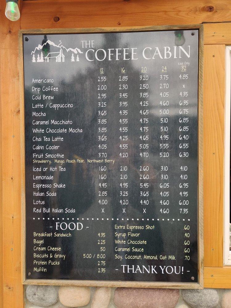 Menu at The Coffee Cabin, Manson