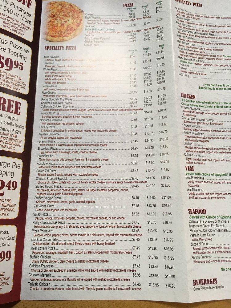 Menu at Villa Roma Pizzeria & Deli, Clifton