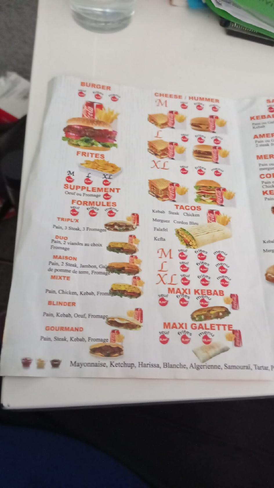 Menu au Kebab Le 19 restaurant, Aubière