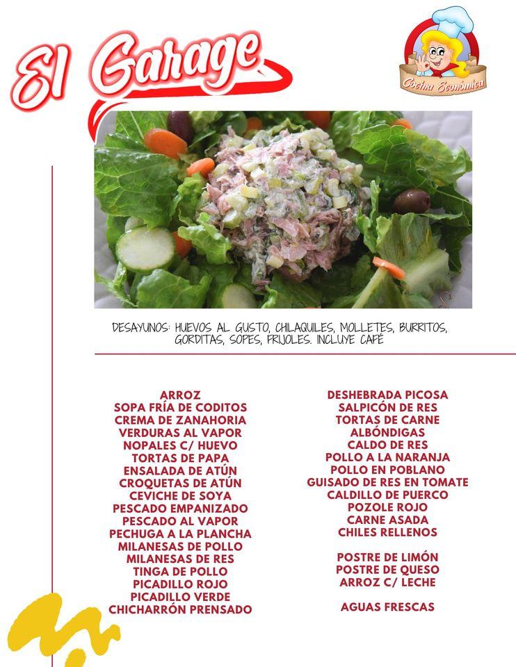 Menu at Cocina Economica "EL Garage" restaurant, Durango