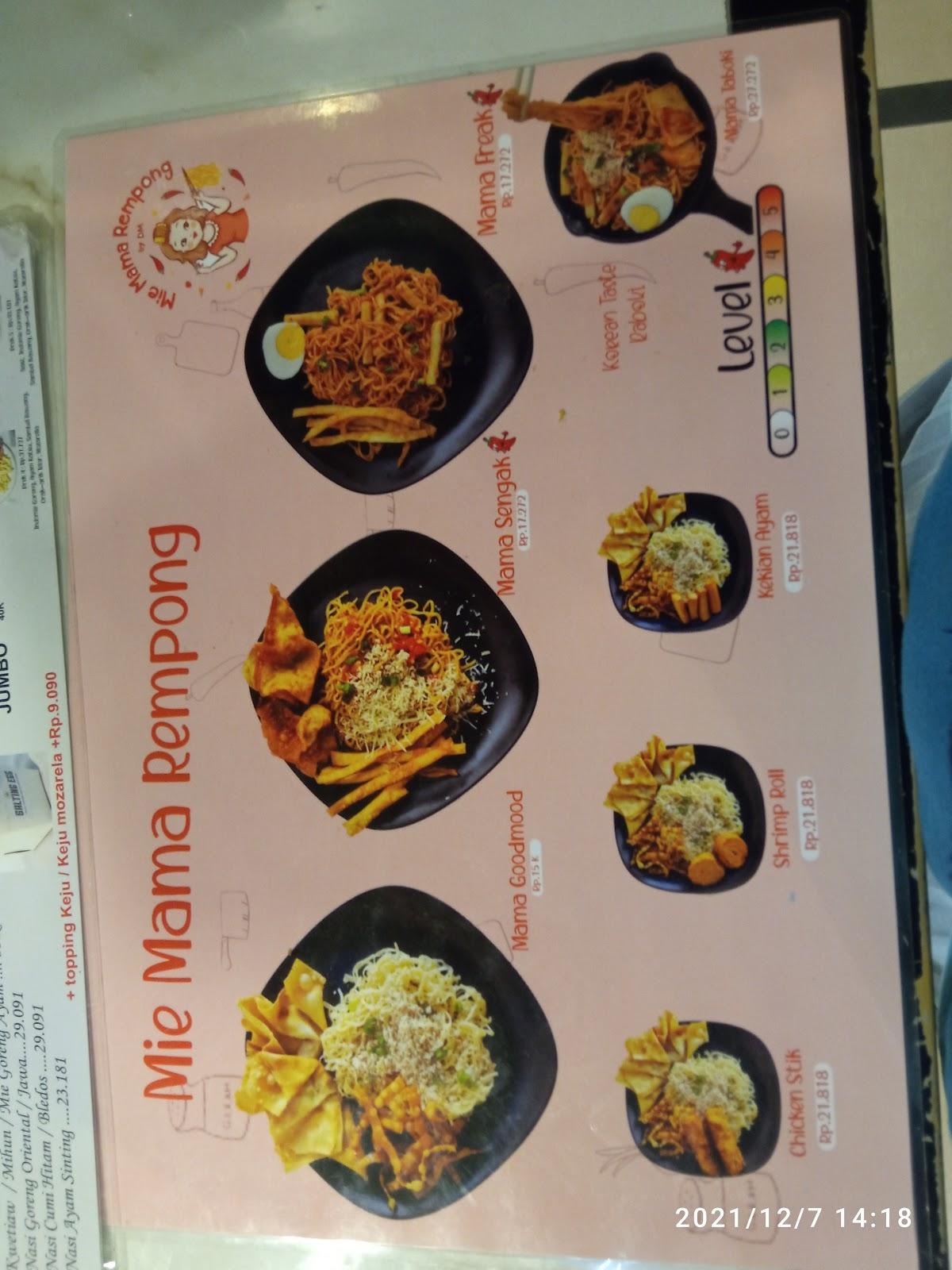 Menu at Dapur Mama DP Mall Semarang restaurant, Semarang, Jl. Pemuda No.150