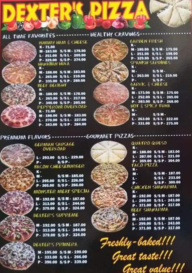 Menu at Dexter's Pizza - Binalbagan restaurant, Binalbagan