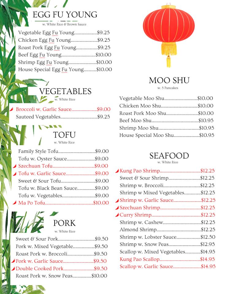Menu at Panda House restaurant, Green Valley, South Frontage Road
