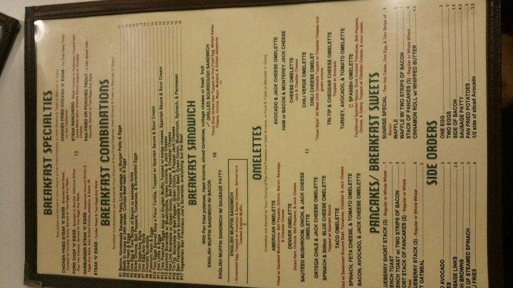 Menu at 24th Street Cafe, Bakersfield