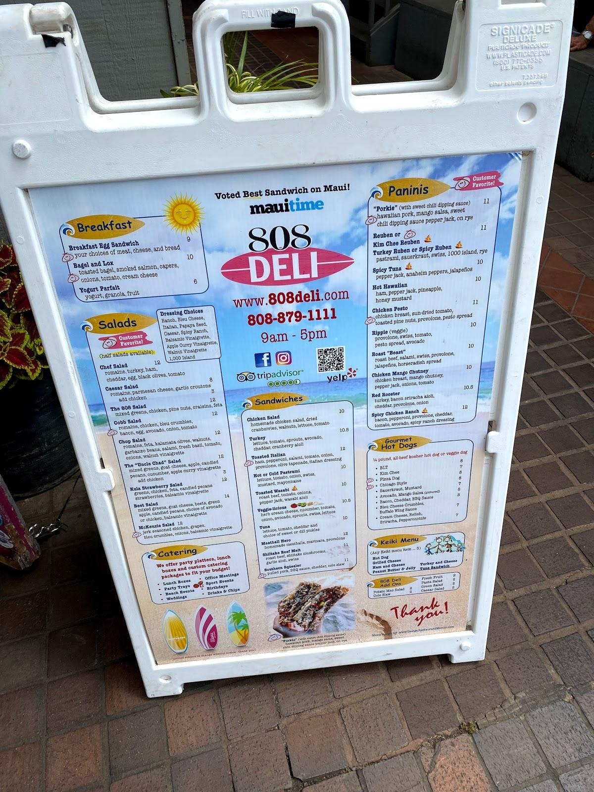 Menu at 808 Deli restaurant, Kihei