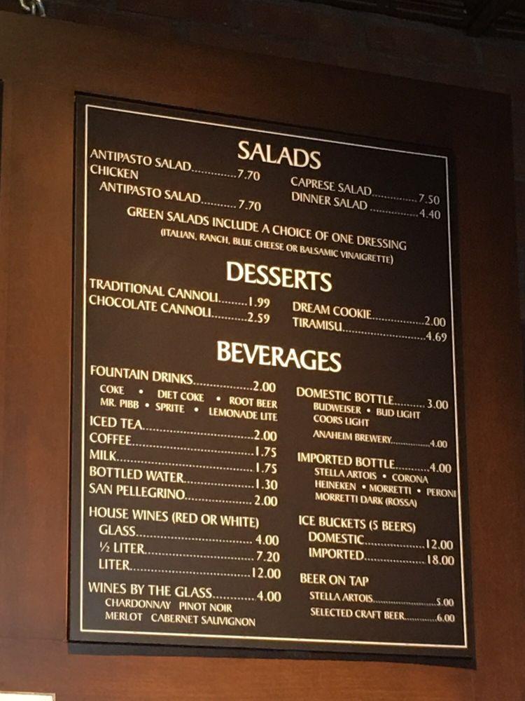 Menu at Cortina's Italian Market & Pizzeria, Anaheim, W Orange Ave
