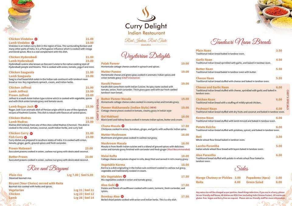 Menu at Curry Delight Indian Restaurant, Morrinsville