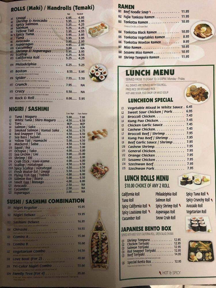 Menu at Fujiya Asian Cuisine restaurant, Houston, Farm to Market 1960 Rd E