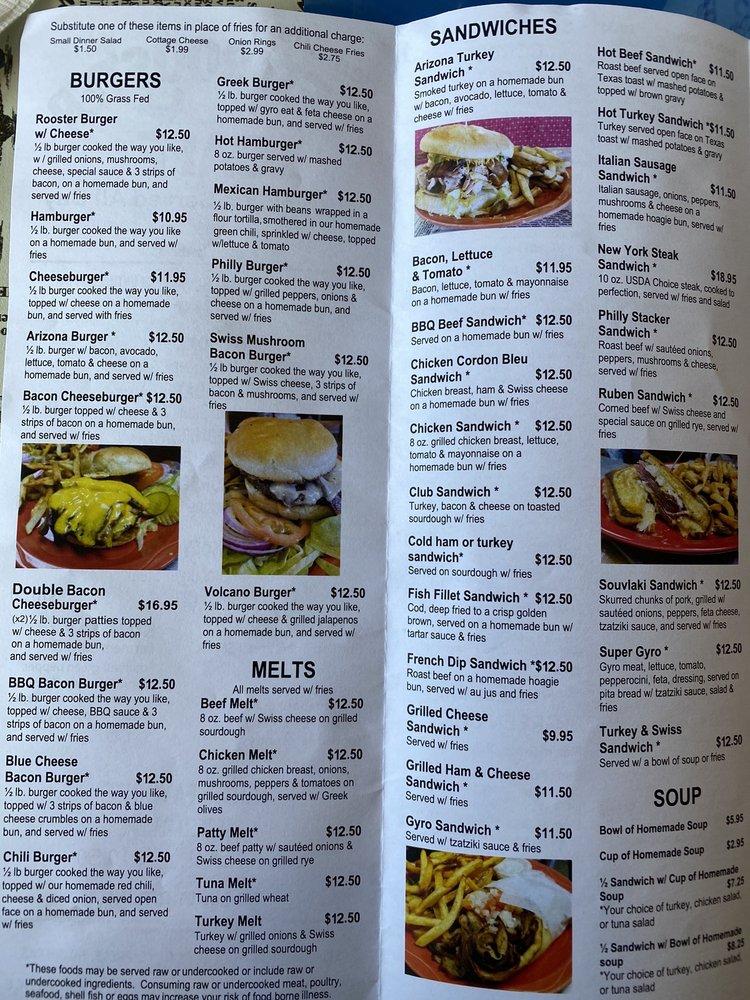 Menu at Red Rooster Cafe, Denver, Washington St