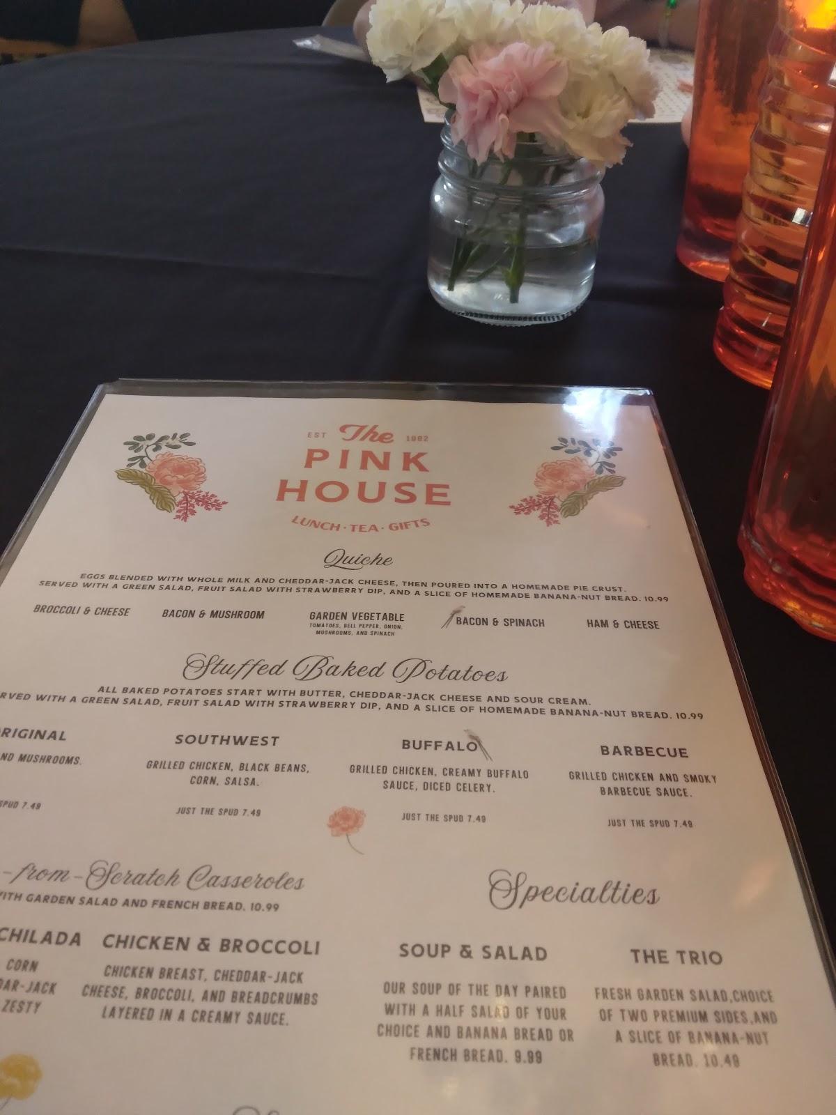 Menu at The Pink House restaurant, Claremore