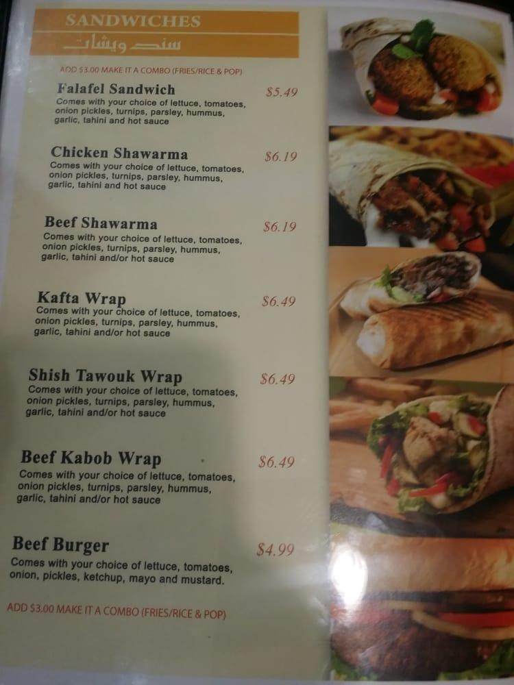 Menu at The Shish Shawarma & Grill restaurant, London