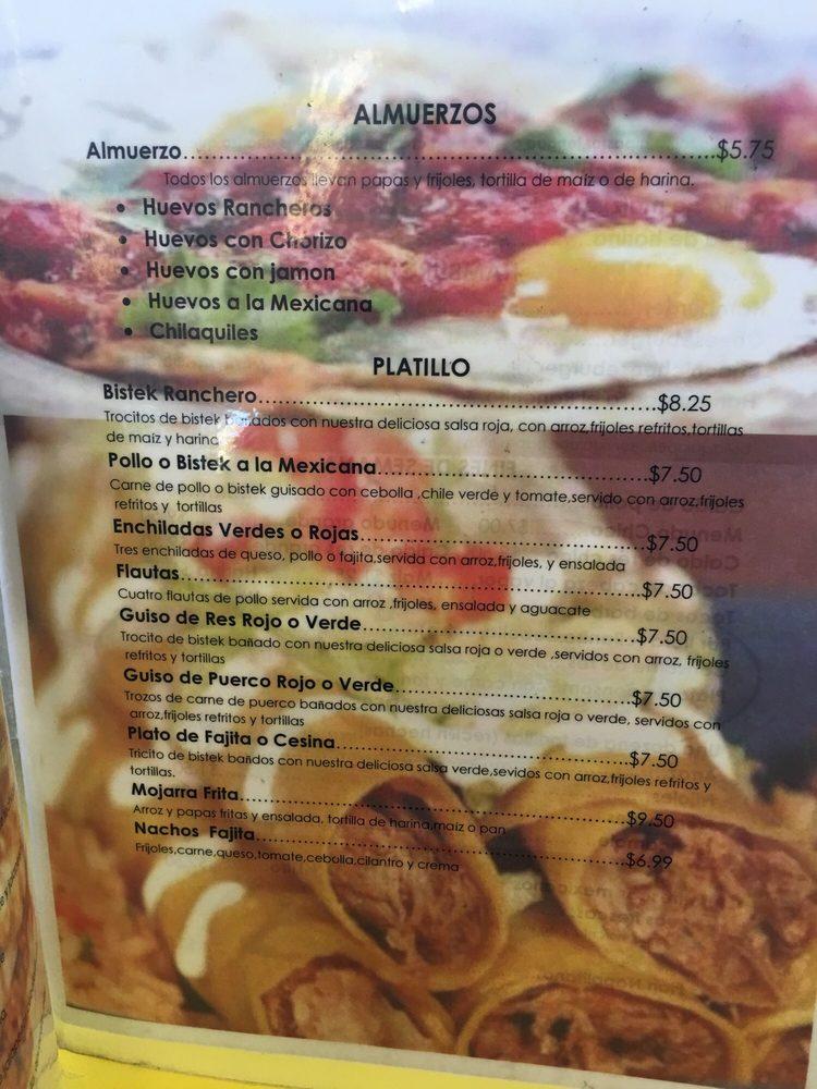 Menu at Tortas Y Tacos El Ranchito restaurant, Dallas