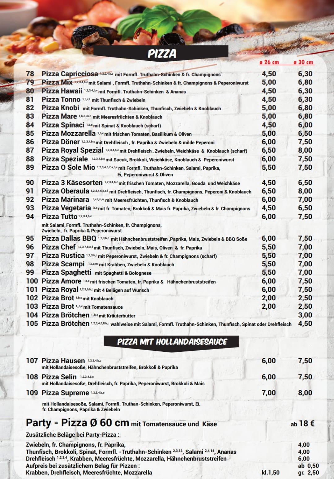 Speisekarte von Royal Grill restaurant, Oberaula
