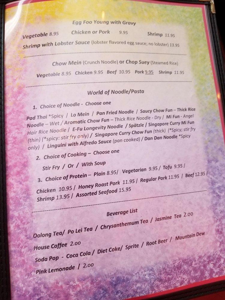 Menu at Aristo Bistro restaurant, Westlake