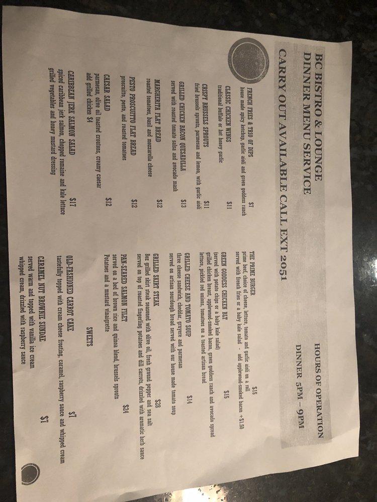 Menu at Bc Bistro And Lounge restaurant, Rosemont