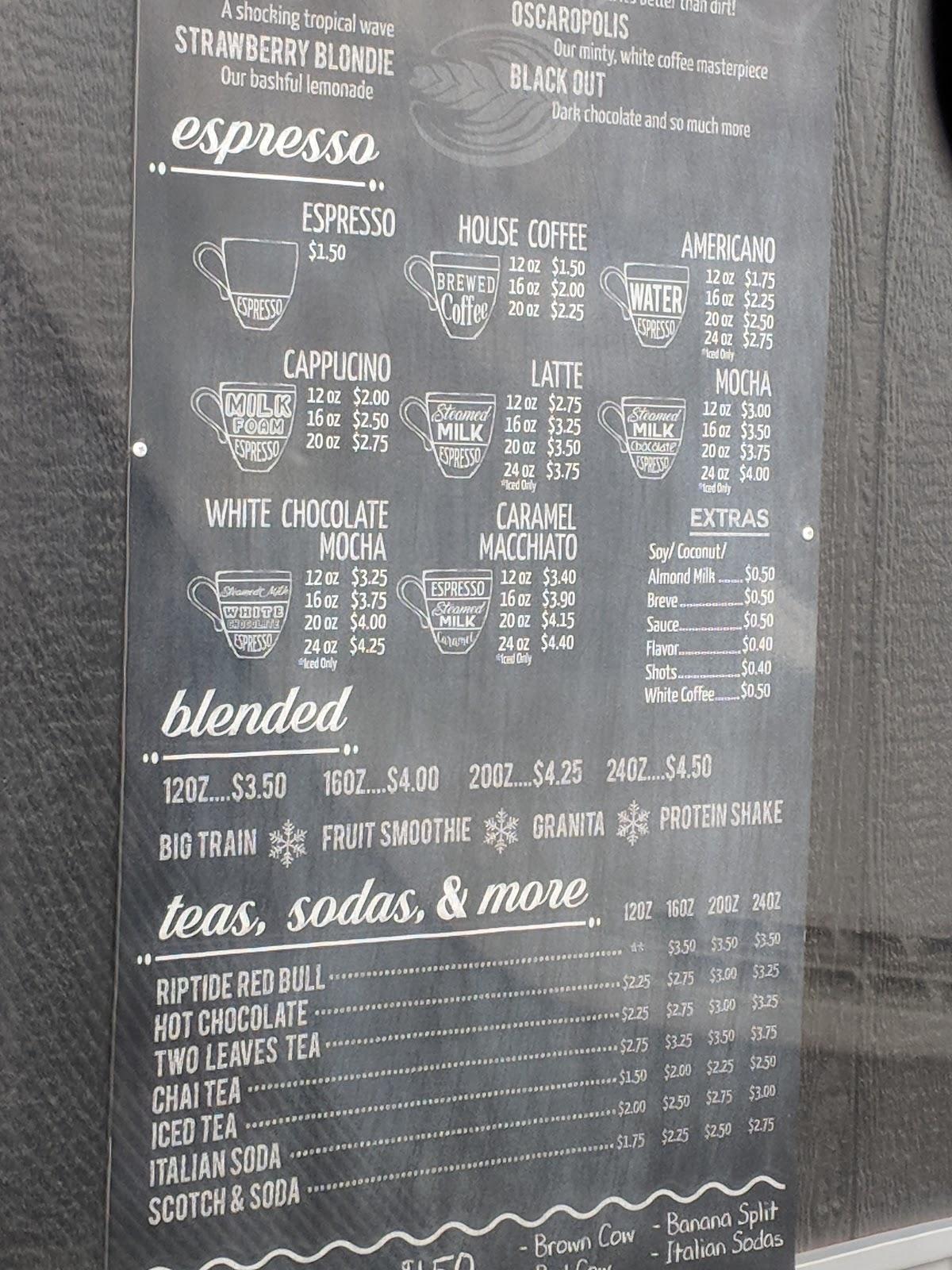 Menu at Hot Shots Espresso - Thain, Lewiston