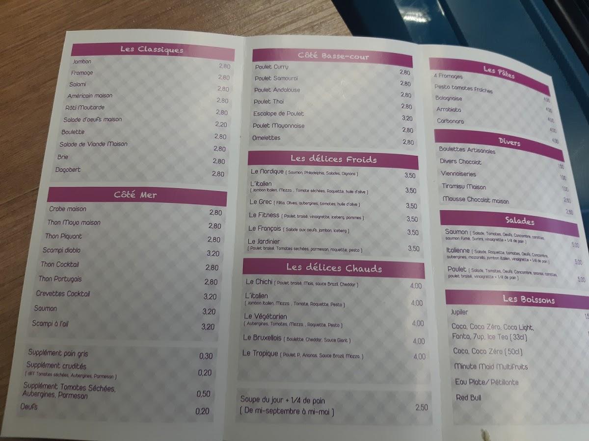 Menu au Le Temps D'un Délice, Charleroi