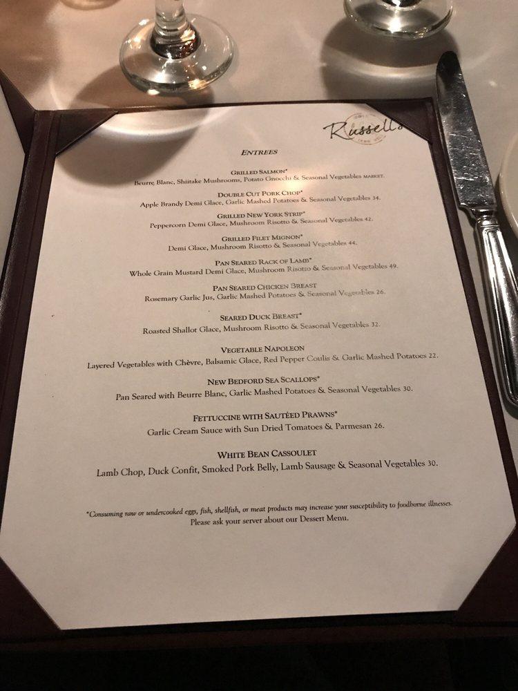 Menu at Russell's Restaurant & Loft, Bothell