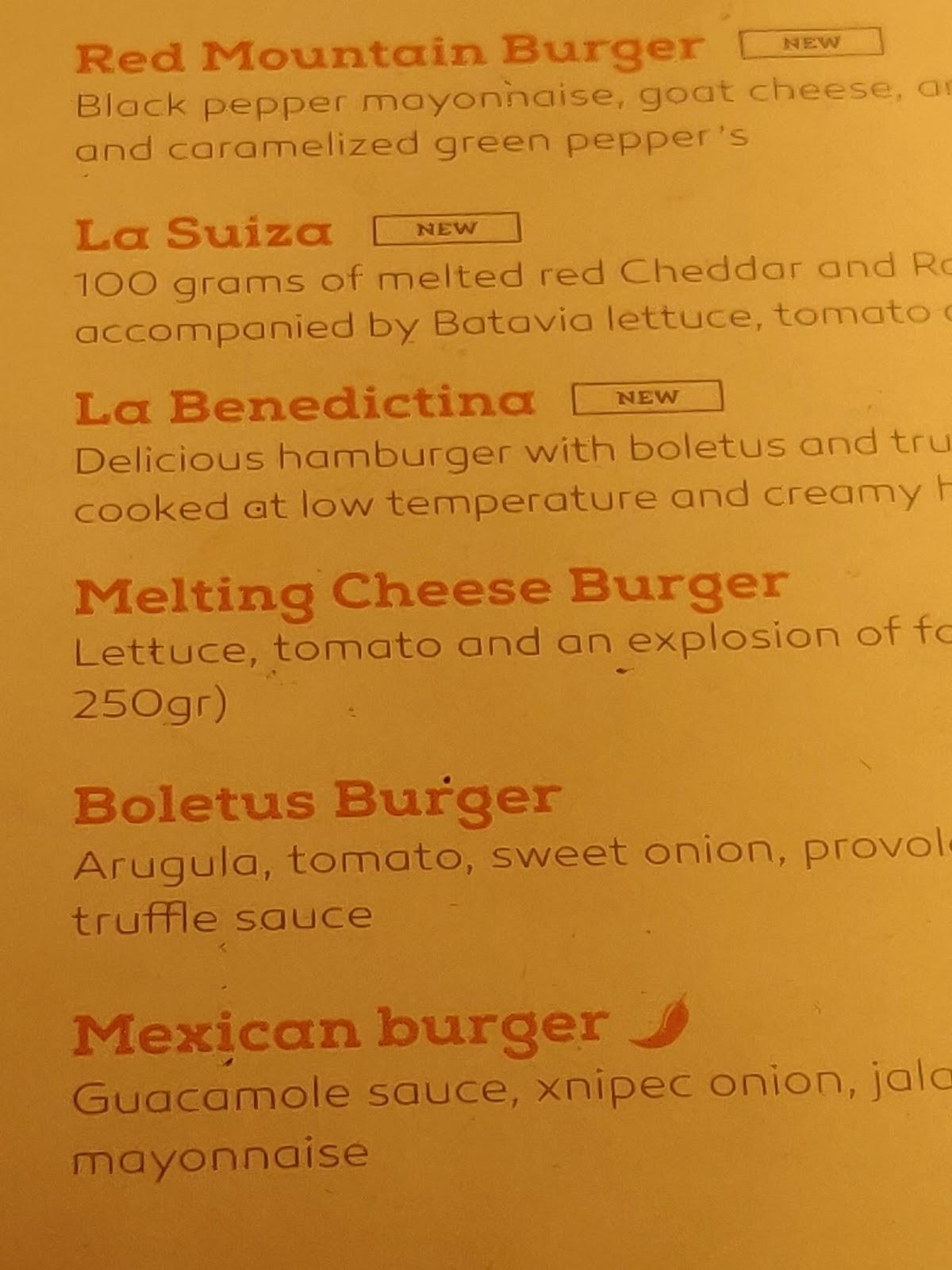 Carta de barbacoa SteakBurger, Madrid, Gran Vía