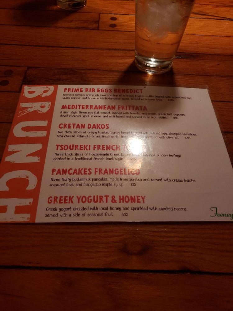 Menu at Feeney's Restaurant & Bar, Phoenix