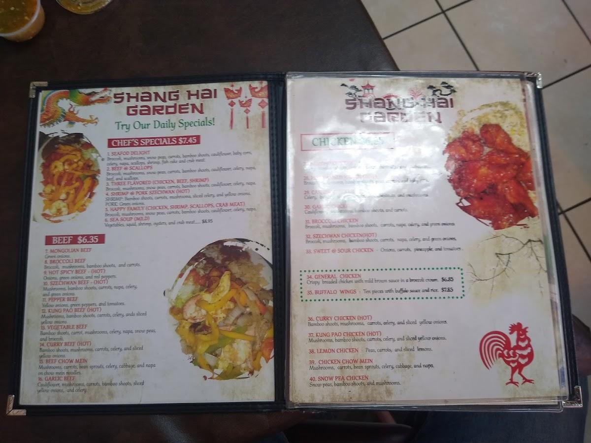 Menu at Shang-Hai restaurant, Omaha