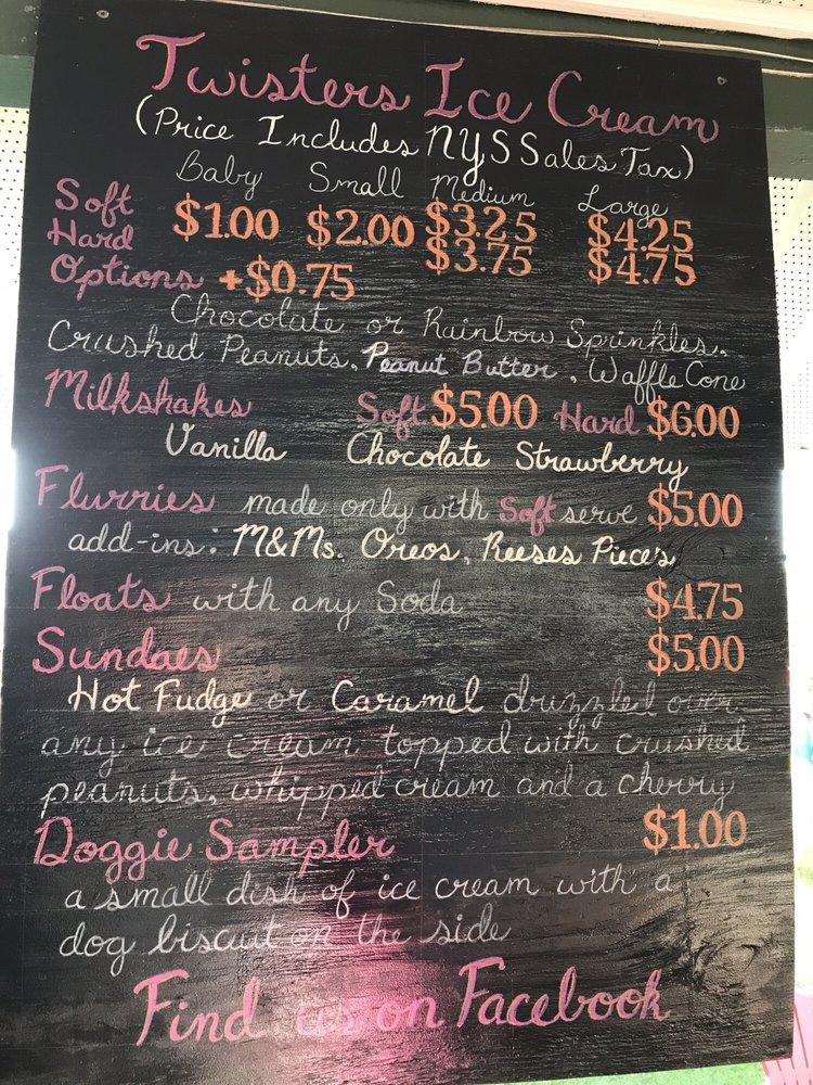 Menu at Twisters Ice Cream desserts, Eagle Bay
