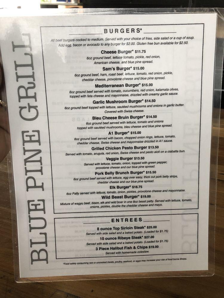 Menu at Blue Pine Grill pub & bar, Gresham