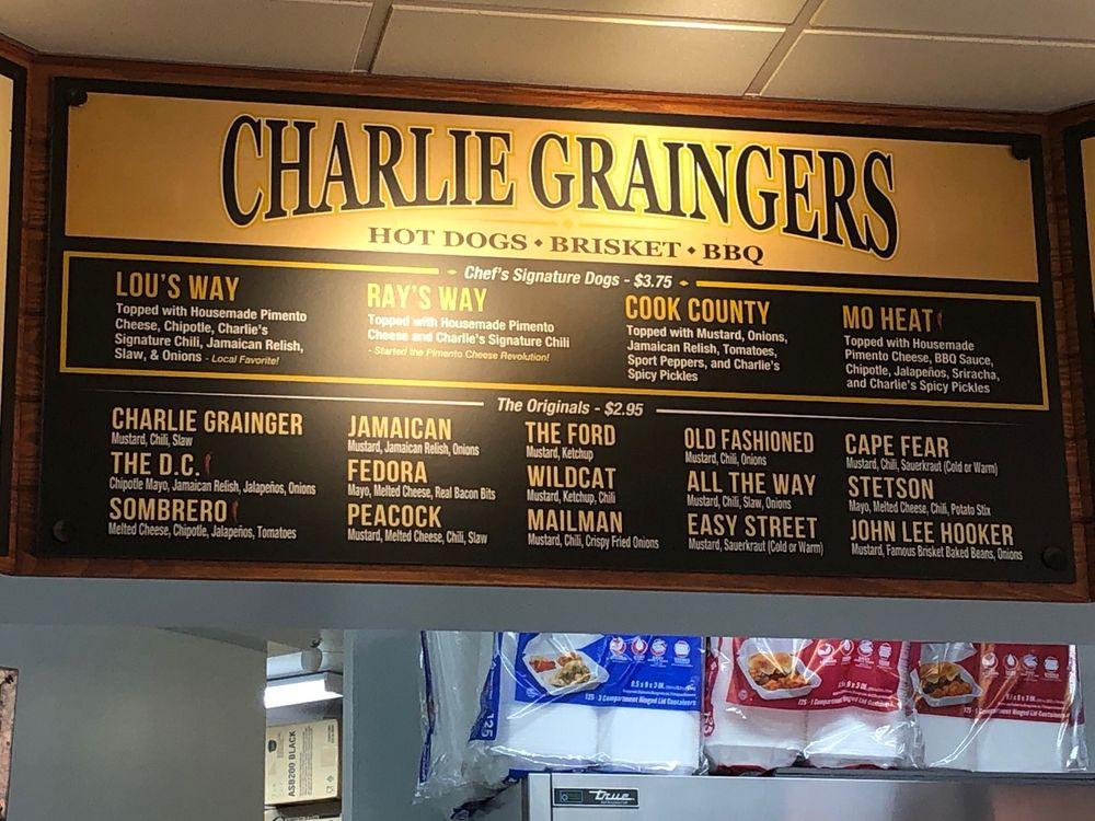 Menu at Charlie Graingers BBQ, Richmond Hill