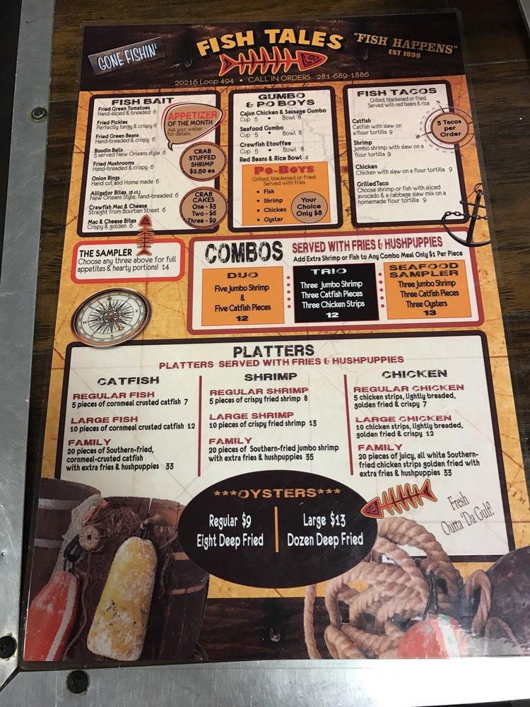 Menu at Fish Tales restaurant, New Caney, TX-494 Loop